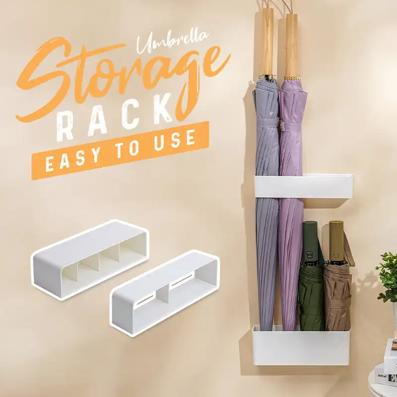 Wall-Mounted-UV-Umbrella-Storage-Rack-Adhesive-Wall-Long-Handle ...