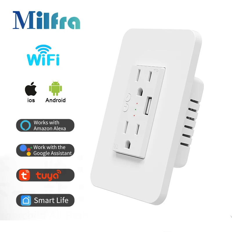 16A-Tuya-Wifi-Smart-Wall-Socket-Double-US-Plug-Outlet-with-USB-Charging ...