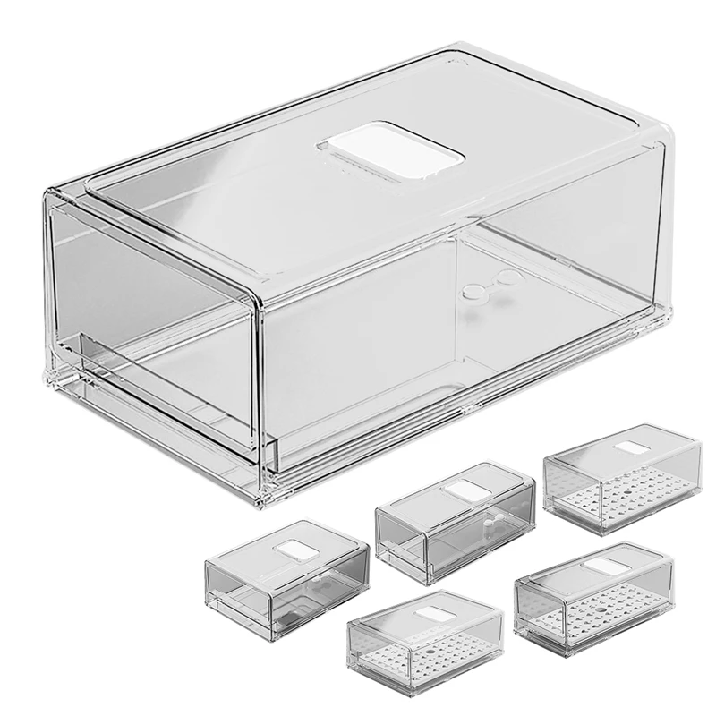 Drawer-Refrigerator-Storage-Box-Fruit-Transparent-Organizer-Bins ...
