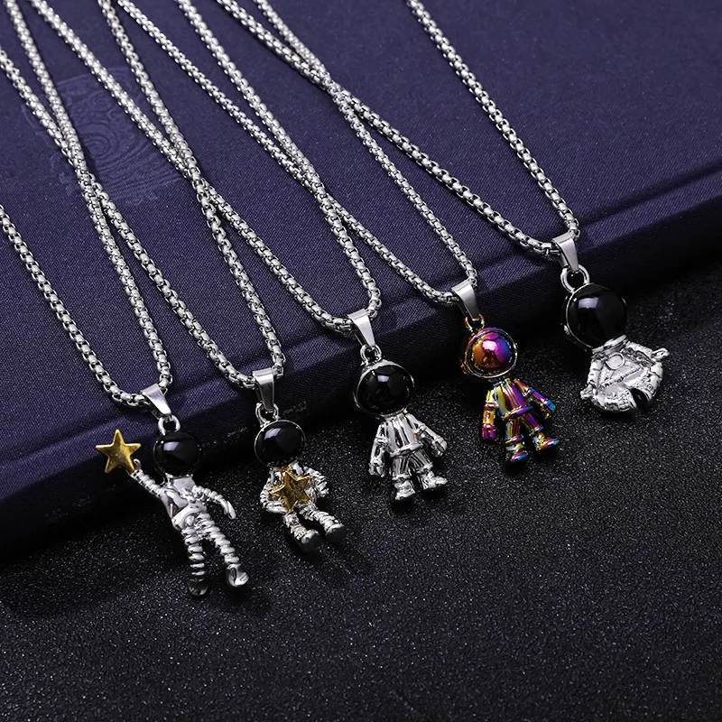 Astronaut-Pendant-Star-Picking-Punk-Style-Couple-Necklaces-Women-Men ...