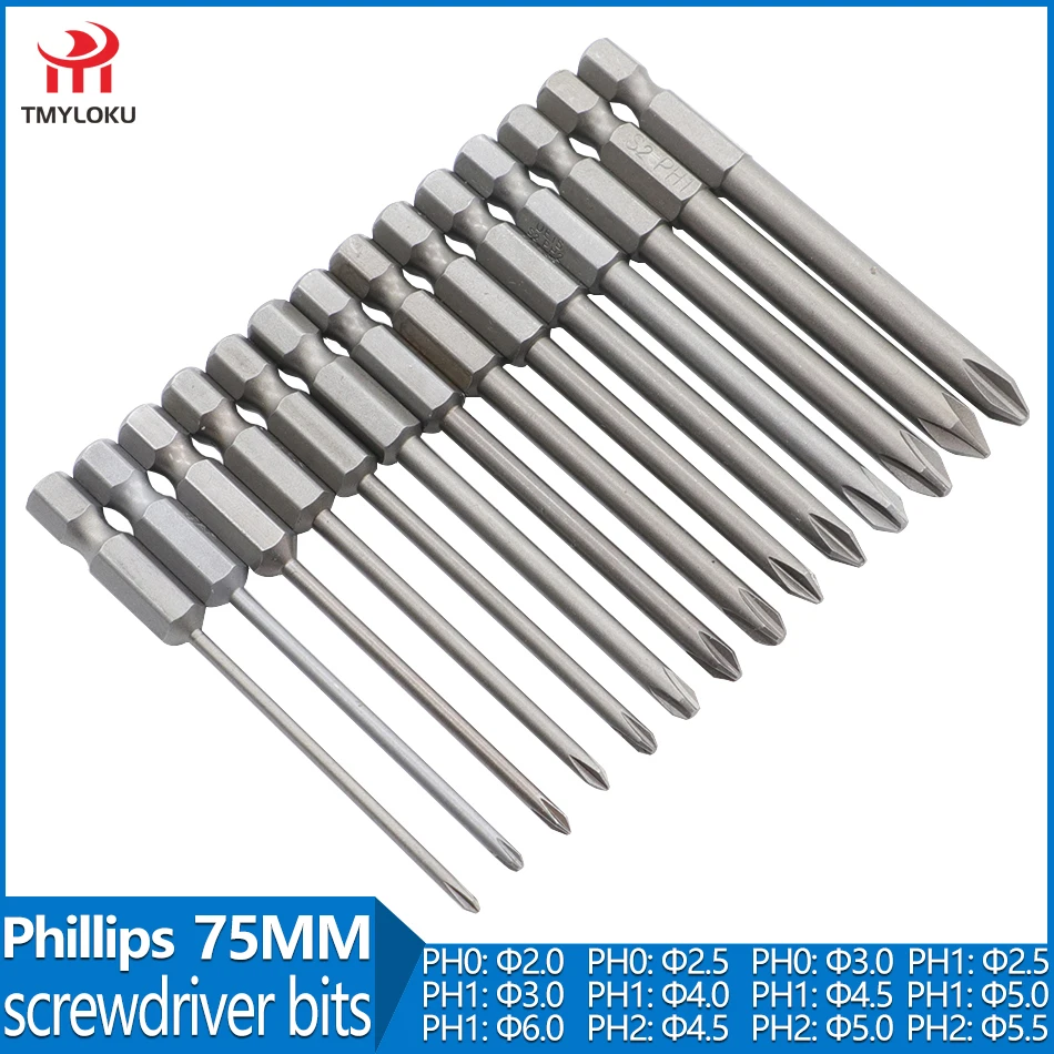 13pcs-75mm-screwdriver-bit-S2-alloy-steel-Phillips-screwdriver-bit-PH0 ...