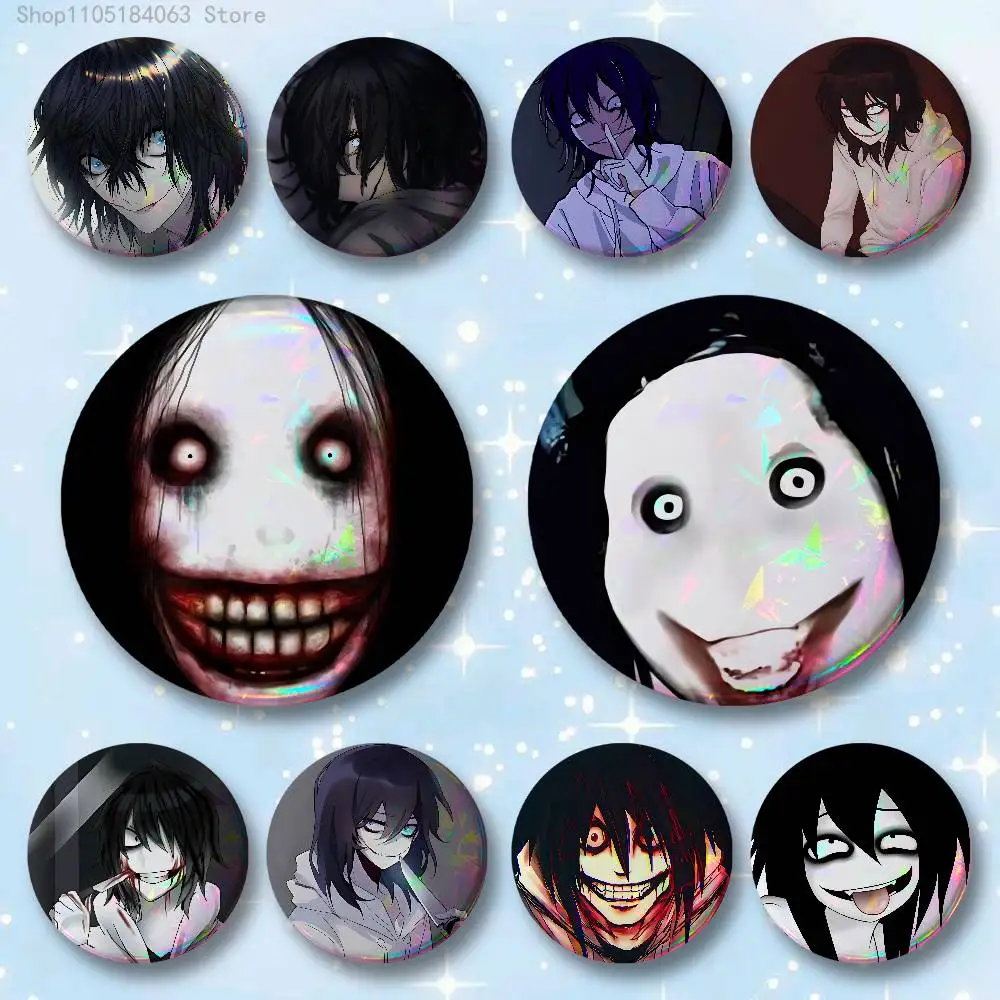 Creepy Urban Killer Jeff Badges 25 32 44 58 75 mm Round Cosplay Pin Bag ...