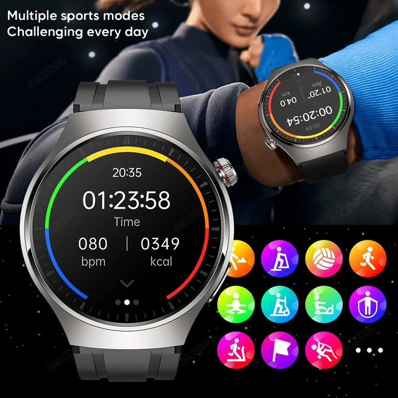 Reloj inteligente para hombre, pulsera con control del ritmo cardíaco, ECG + PPG, Bluetooth ...
