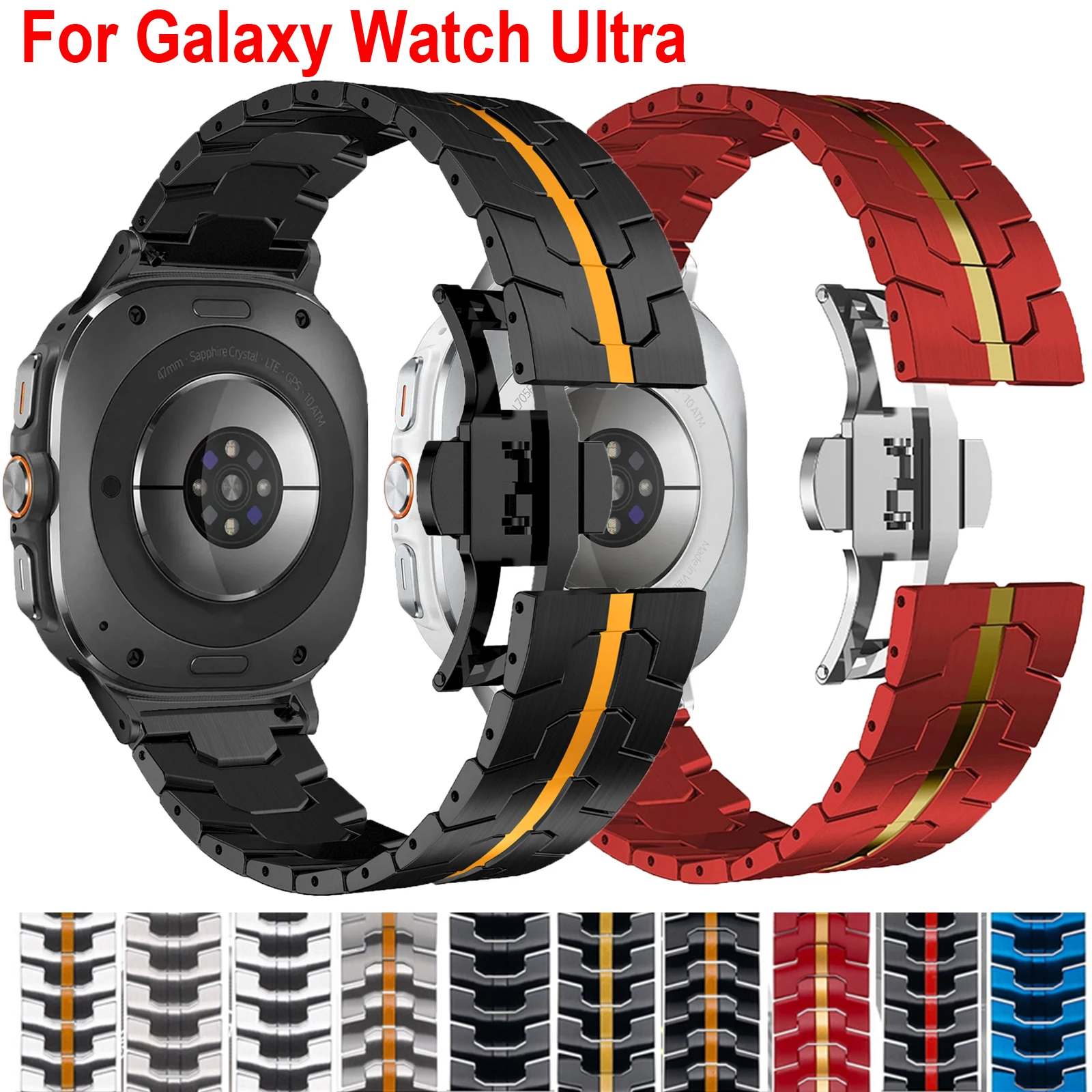 Stainless-Steel-Strap-for-Samsung-Watch-Ultra-47mm-Luxury-Business ...