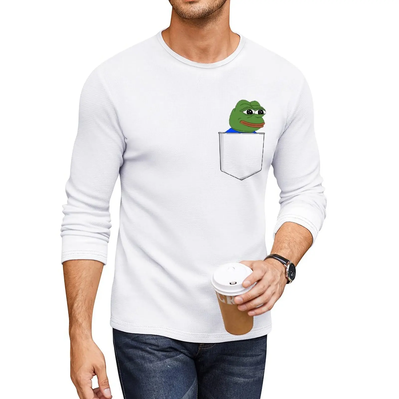 New-Happy-Pocket-Pepe-Long-T-Shirt-hippie-clothes-blank-t-shirts-mens ...