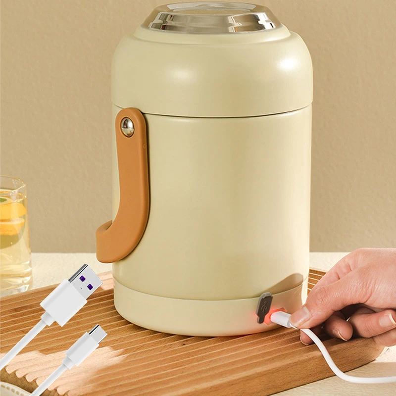 USB Electric Heated Lunch Box Heater Portable Thermal Bento Box 1.9L 2 ...