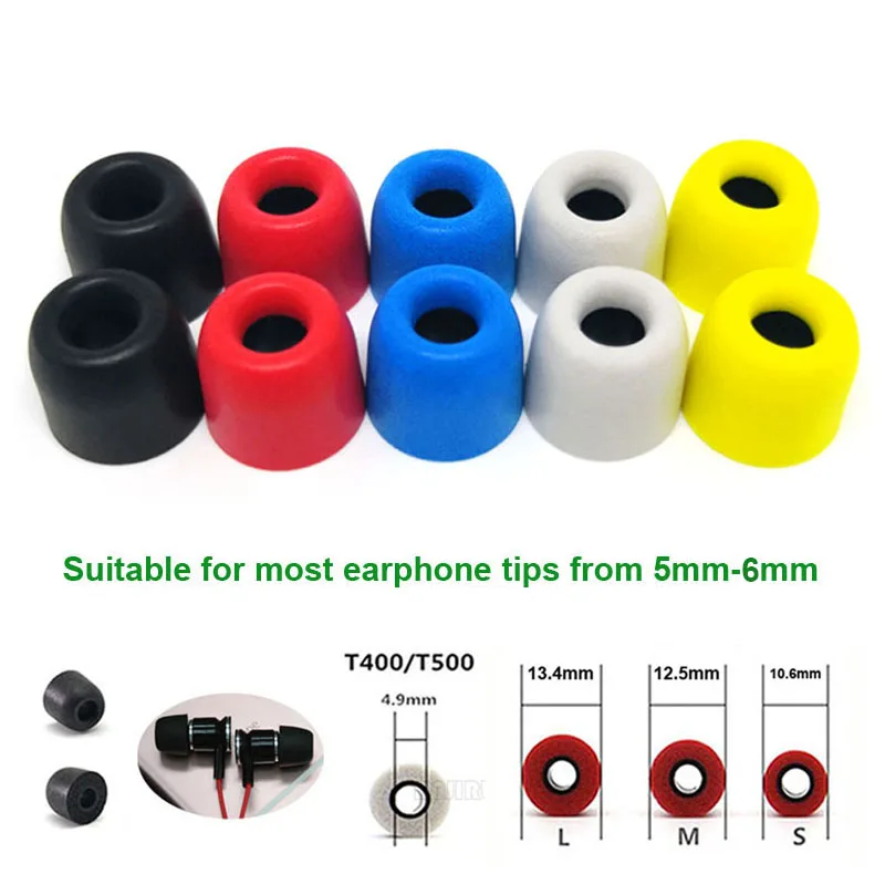 12Pairs-T400-Earphone-Tips-Memory-Foam-Noise-Isolating-Memory-Foam-In ...