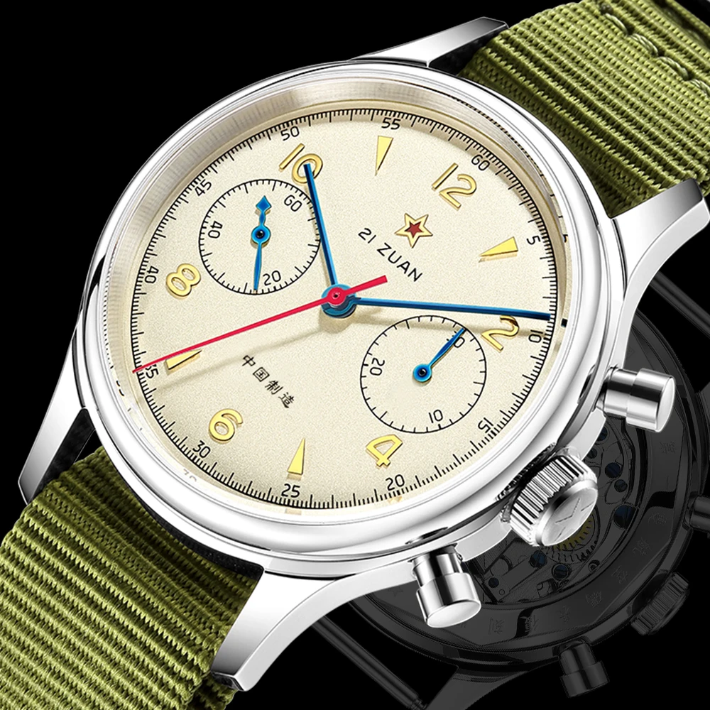 Red-Star-1963-Retro-Chronograph-Pilot-Watch-Men-seagull-ST1901-Movement ...