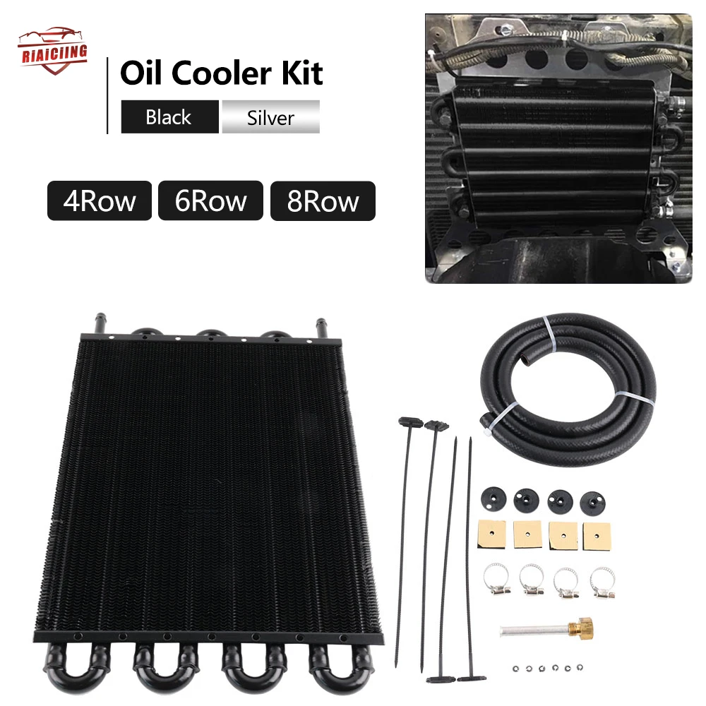 4-Row-6-Row-8-Row-Aluminum-Universal-Oil-Cooler-Kit-Oil-Radiator-Car ...