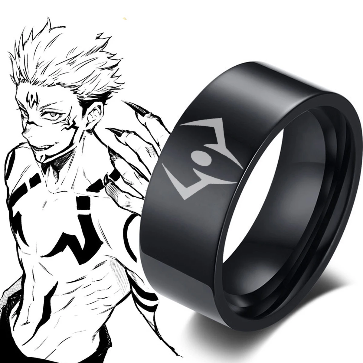 Anime-Jujutsu-Kaisen-Rings-Ry-men-Sukuna-Cosplay-Black-Dead-Eye-Unisex ...