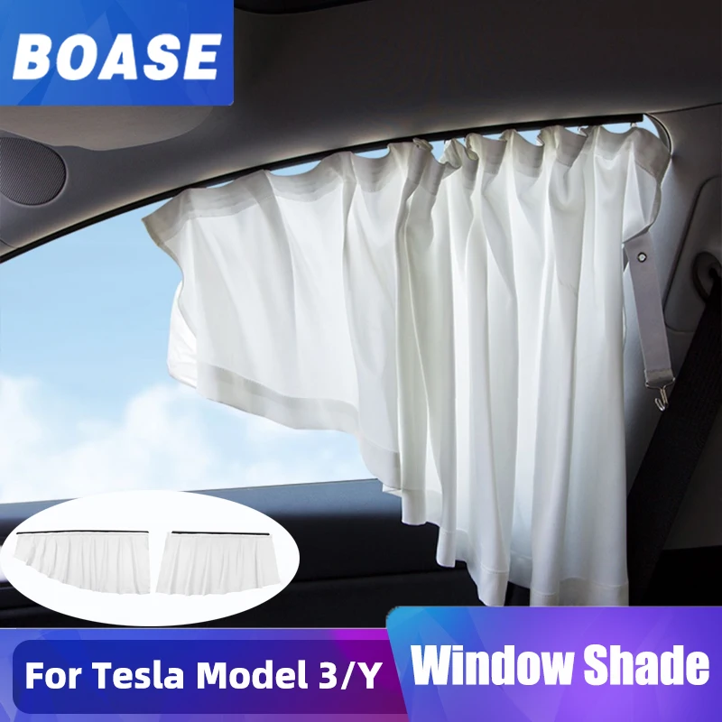 4-PCS-For-Tesla-Model-3-Y-Side-Window-Privacy-Trim-Sunshade-Car-Front ...