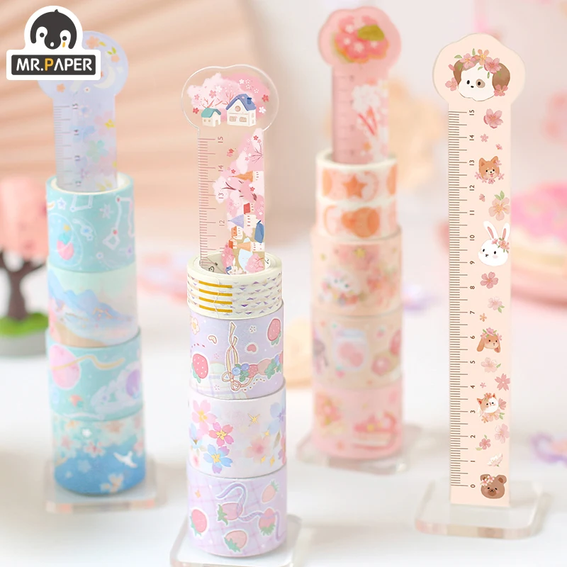 Mr.paper 4Designs Sakura Time Series Creativity Ruler Multifunction DIY ...