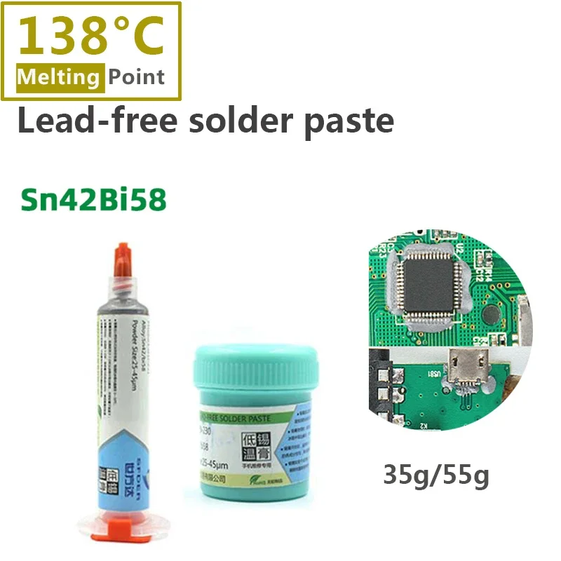 Low-temperature-Lead-free-Solder-Paste-138-Flux-Soldering-Tin-Cream-Repair-Welding-Soldering ...
