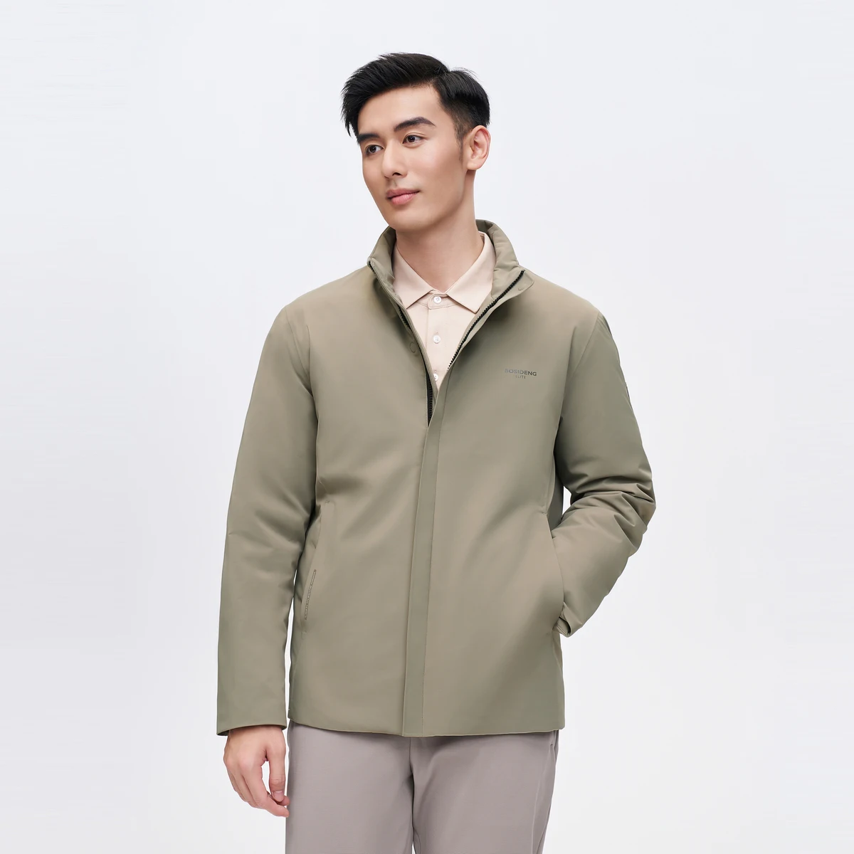 en-s-Lightweight-Jackets-Full-Zip-Up-Light-Coat-Laydown-Collar-Jacket ...