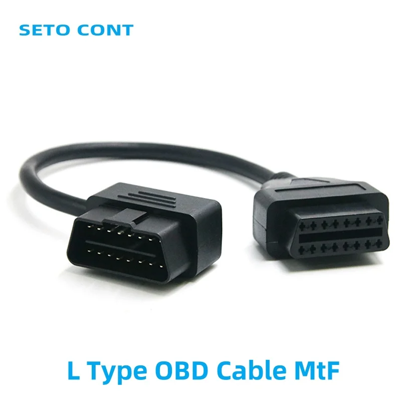 J1962 L Type Right Angle OBD Cable Male to Female 16 Pin 12V OBD2 ...