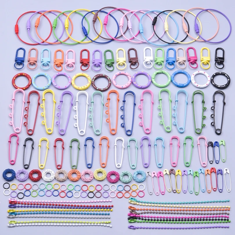 10pcs-Colorful-Safety-Brooch-Pins-With-Loops-Spring-Opening-Ring-Wire ...