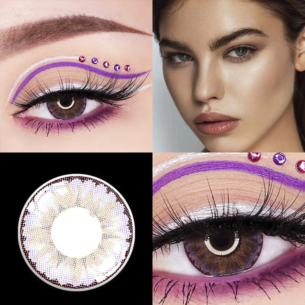 Yimeixi 2pcs Colored Lenses For Eyes High Quality Fashion Eyes Contacts ...