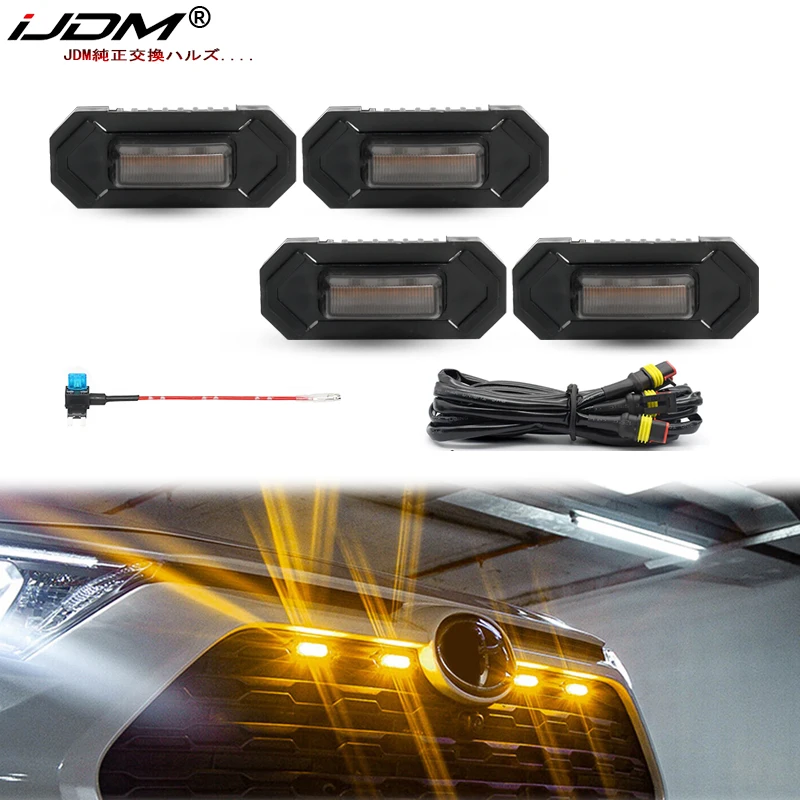 4PCS Raptor Lights Compatible with For Toyota RAV4 LED Grill Lights ...