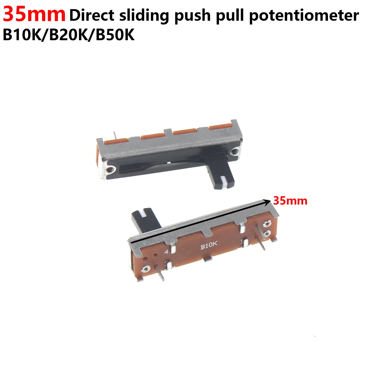 5PCS-3-5-cm-B10K-B50K-B20K-B200K-K200K-shaft-length-10mm-mono-35mm ...