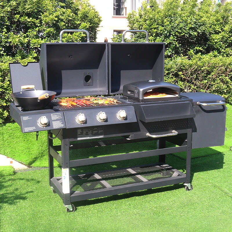Gas-Charcoal-Combo-Combination-Hybrid-Gas-BBQ-Barbecue-Grills-with ...