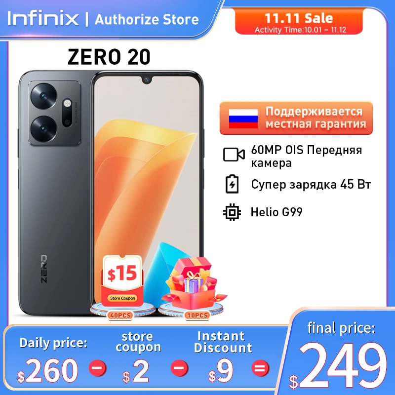 * Estreia mundial * infinix zero 20 versão global nfc 6.7 fffhd + amoled helio g99 60mp ois alta ...