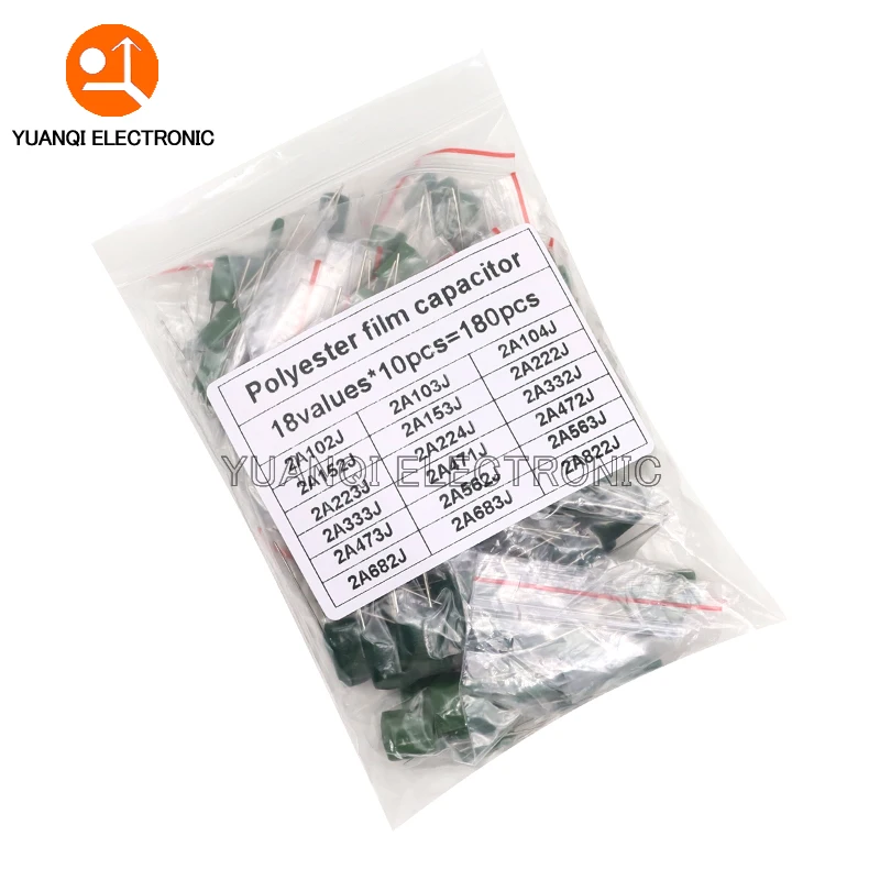 180pcs-18value-10pcs-Polyester-film-capacitor-Assorted-Kit-contains ...