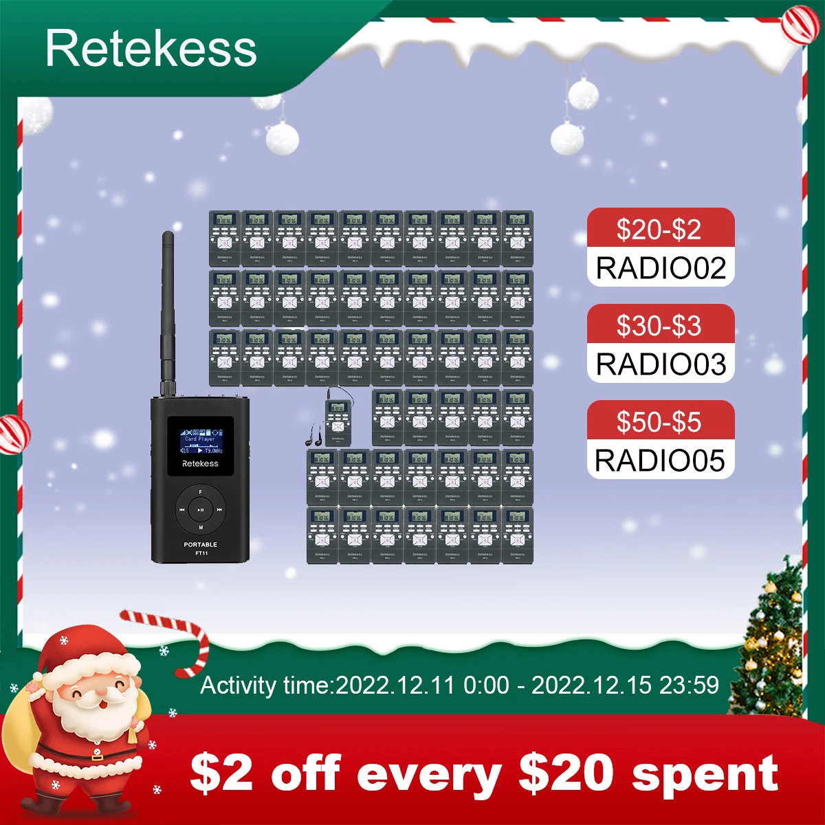 Retekess-FT11-FM-Transmitter-FM-Radio-Receiver-PR13-Wireless-Voice ...