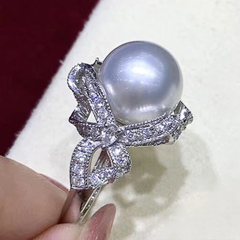 Huitan-Gorgeous-Aesthetic-Simulated-Pearl-Ring-Women-Luxury-Graceful ...
