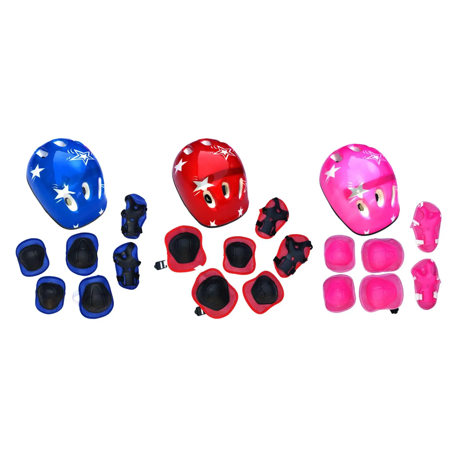 7Pcs-Set-Kids-Bike-Helmet-Cap-Shockproof-Roller-Skating-Helmet-for ...