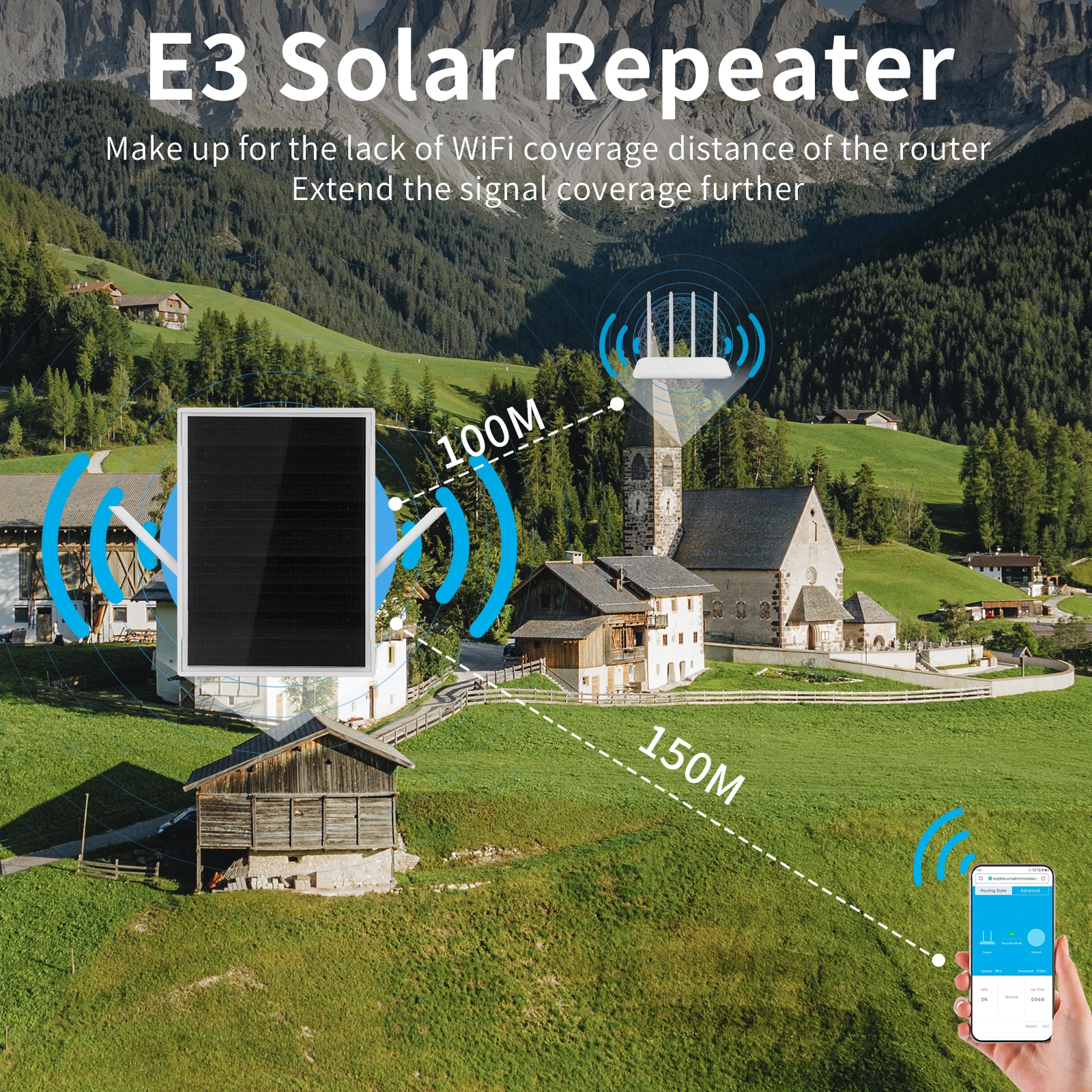 Solar-Wireless-WiFi-Repeater-300Mpbs-Dual-Band-2-4GHz-Built-in-Solar ...