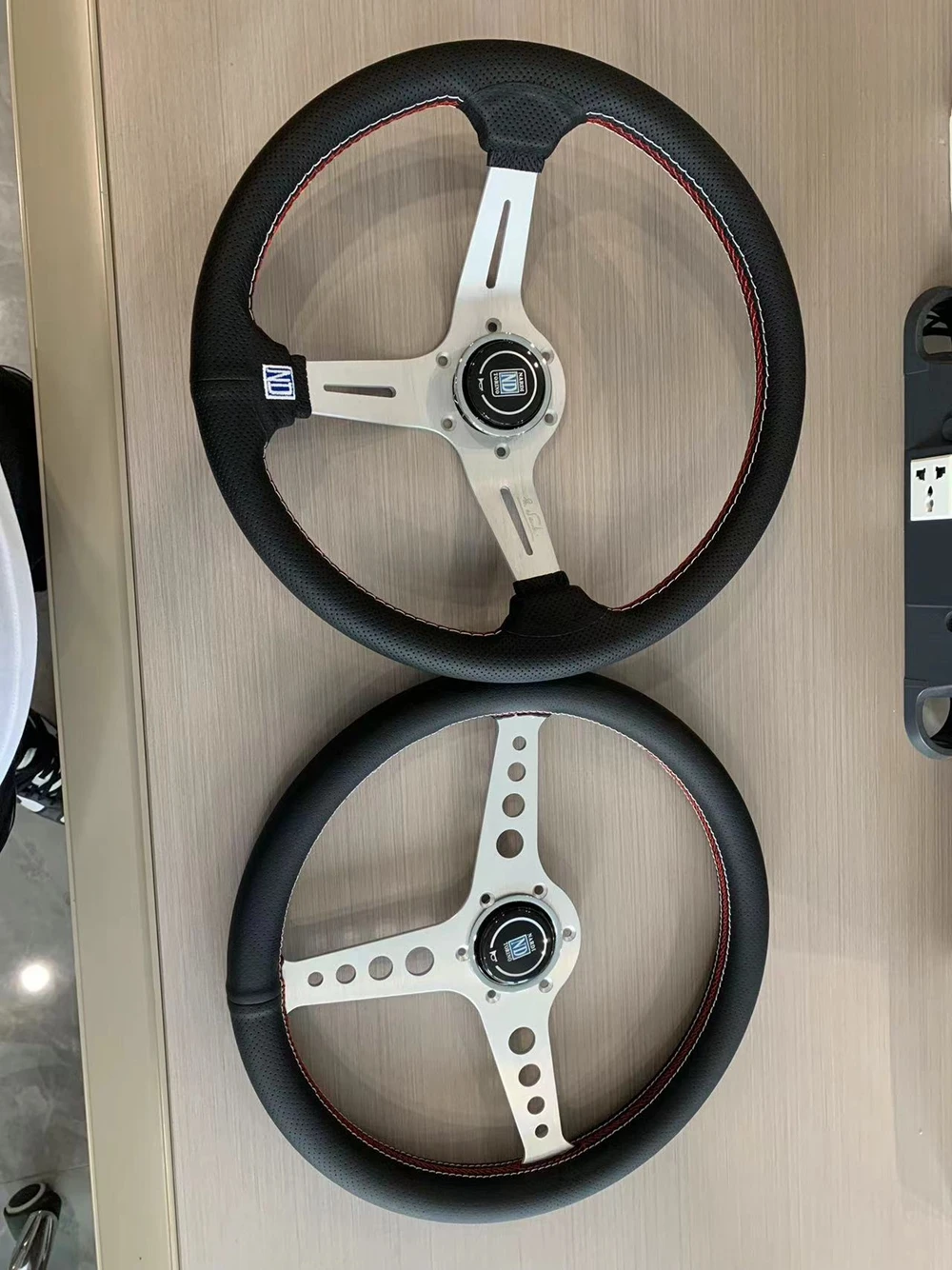 14Inch-JDM-Punched-Leather-Nardi-Steering-Wheel-Car-Rally-Racing-JDM ...