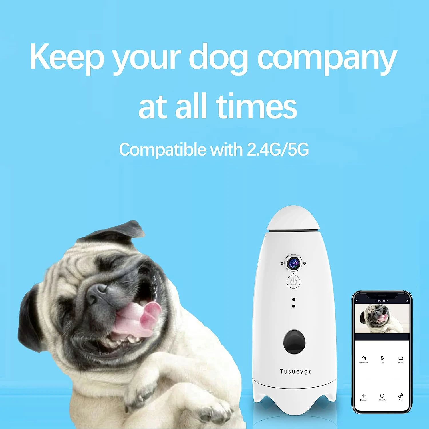 Pet Camera with Treat Dispenser, Pet Camera,1080p, 180 ° View, 2 Way ...