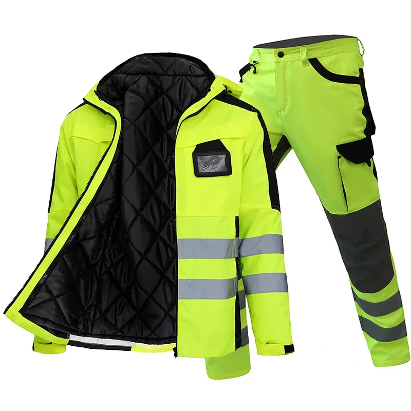 Ropa-de-trabajo-de-alta-visibilidad-conjunto-de-chaqueta-reflectante ...