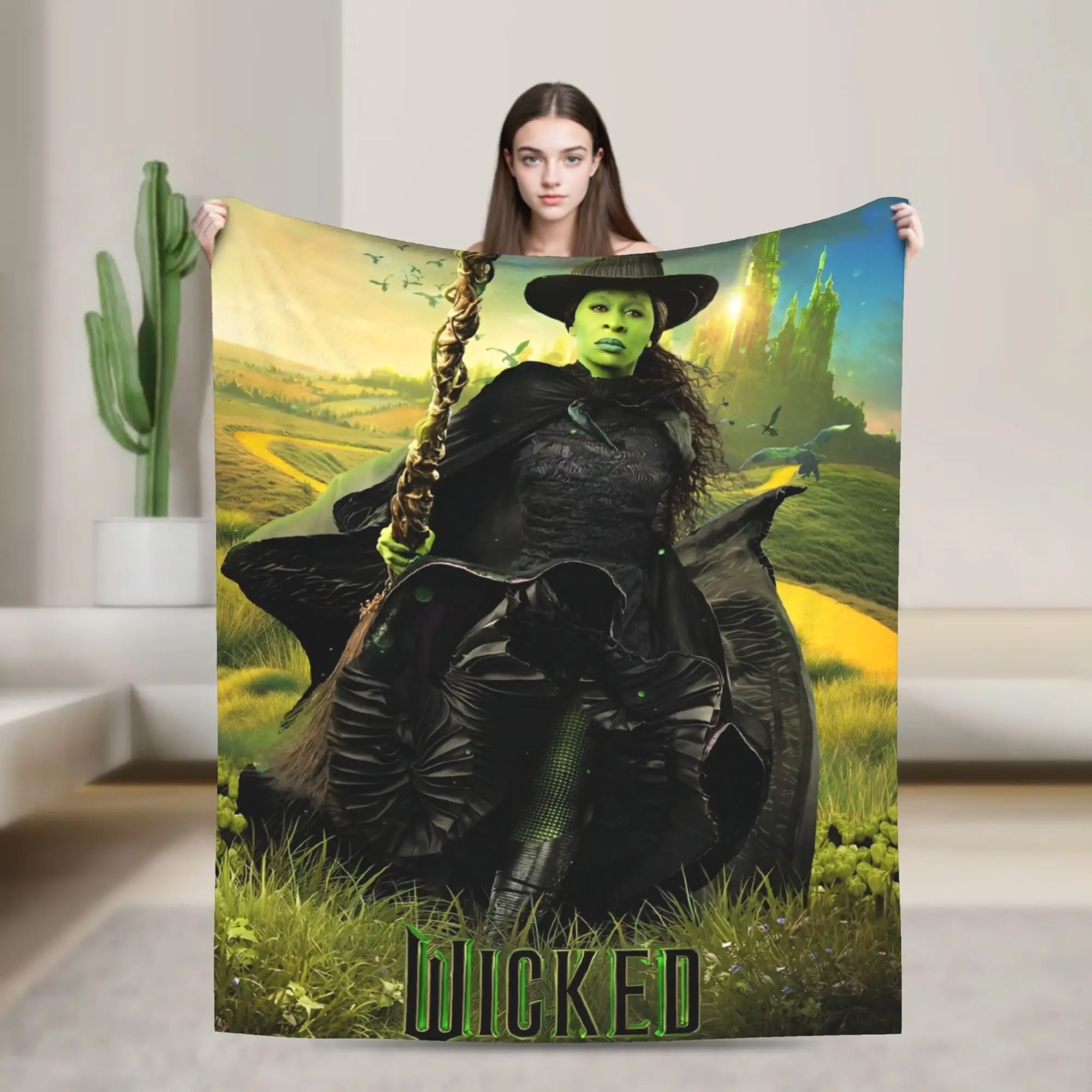 Soft Blankets Travel Wicked Elphaba & Glinda Tonal Throw Blanket ...