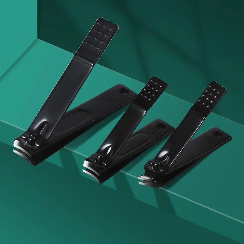 Sharp-Nail-Clippers-Black-Stainless-Steel-Toe-Nail-Cutter-Thick-Scissor ...