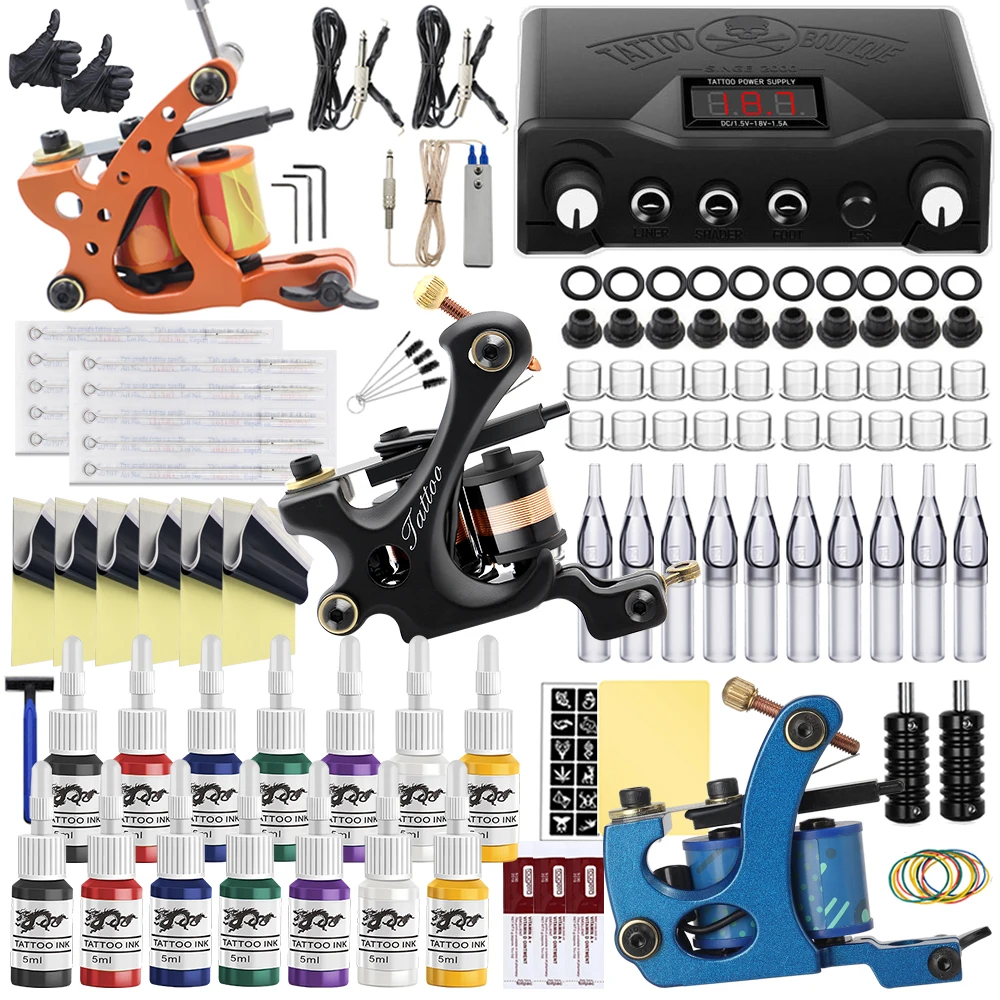 Complete-Tattoo-Coils-Machine-Kit-Professional-Tattoo-Kit-Coil-Machine ...