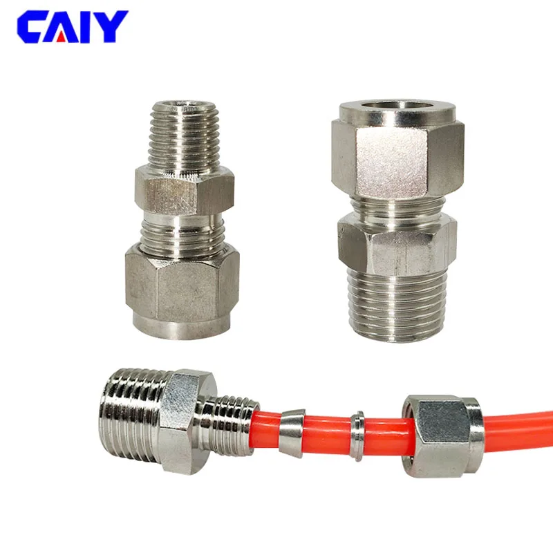 SS-304-Stainless-Steel-Double-Ferrule-Compression-Connector-6-8-10-12 ...