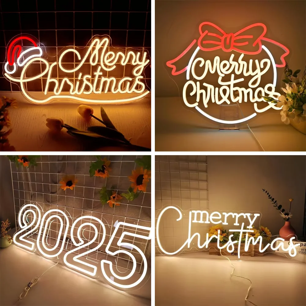 Letrero-Led-de-ne-n-blanco-c-lido-para-decoraci-n-de-fiesta-de-Navidad ...