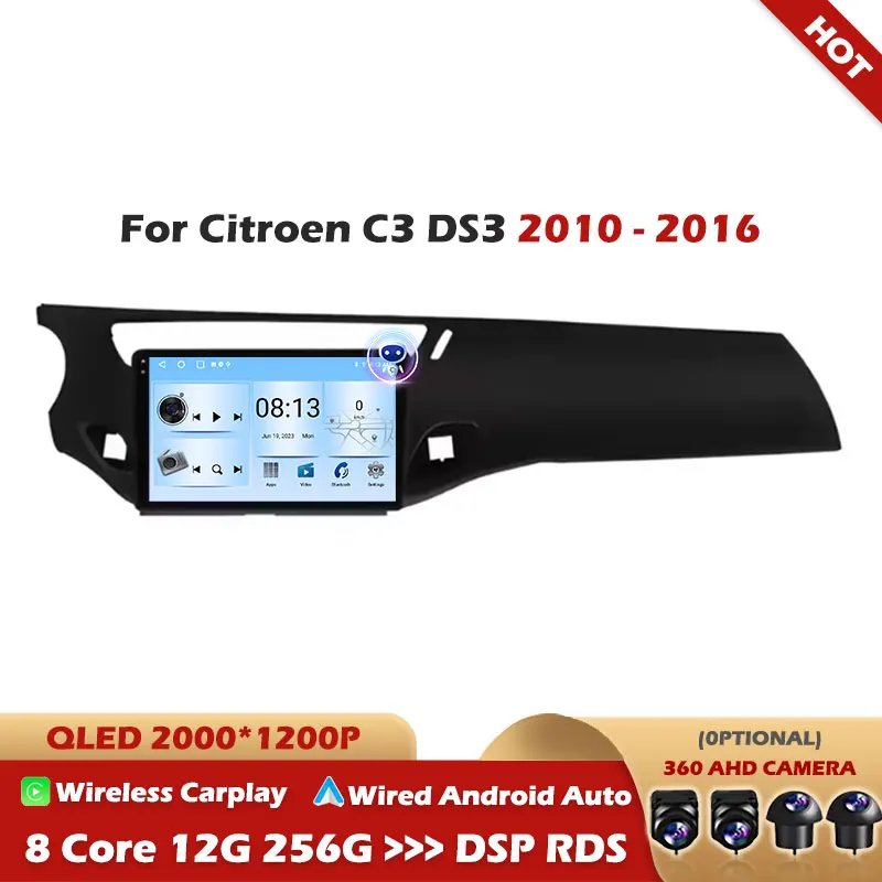 Pour citroën C3 DS3 2010 - 2016 Android Auto Carplay autoradio vidéo ...