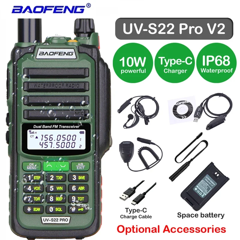 Baofeng-Walkie-Talkie-UV-S22-Pro-V2-IP68-Banda-dupla-prova-d-gua-R-dio ...