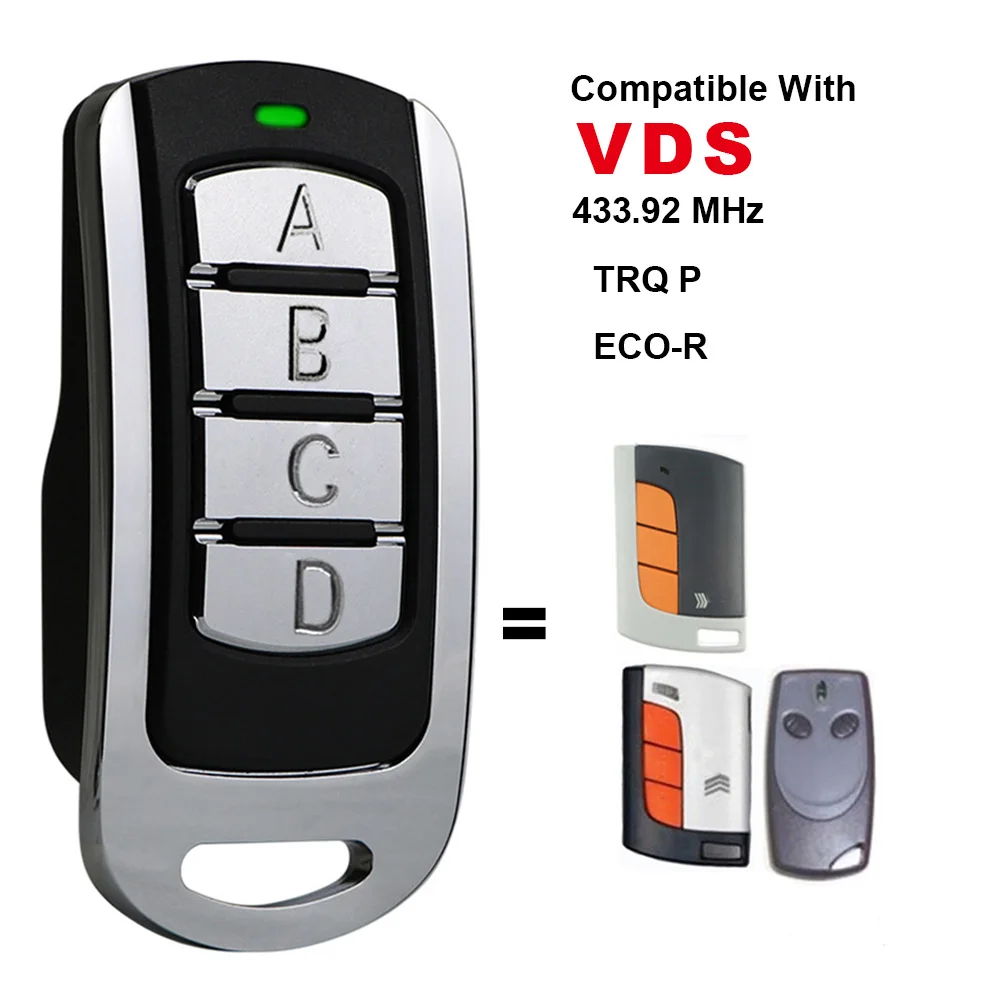 433MHz Garage Remote Control Compatible With VDS TRQ P ECO-R 433.92MHz ...