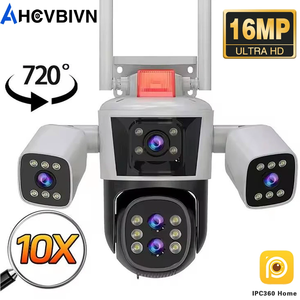IPC360 Home 16MP 8K grados de rotación 4 lentes Triple pantalla 10x ...