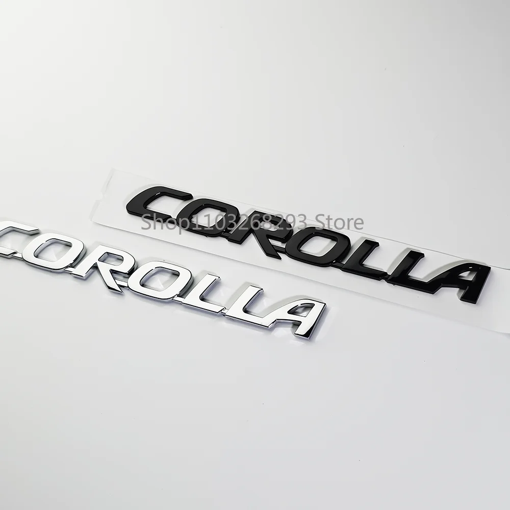 3D-glossy-black-silver-letters-For-Toyota-Corolla-Trunk-Emblem-Badge ...