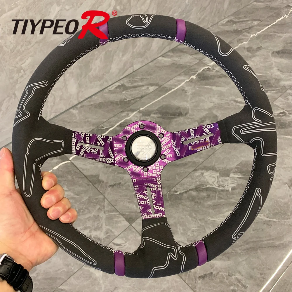 Momo-volante-de-carreras-de-350mm-soporte-con-logotipo-color-morado ...