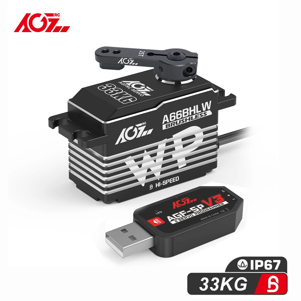 AGFRC-Waterproof-Servo-A66BHLW-33KG-Metal-Gears-High-Torque-Low-Profile ...