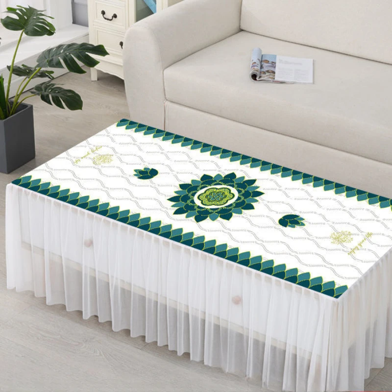 Minimalist-Lace-All-around-Coffee-Table-Cover-Waterproof-Oil-Proof ...