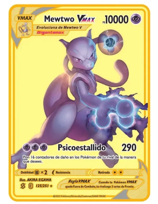 2024New Pokémon Cards Metal Letters English Iron Cards Mewtwo Pikachu ...