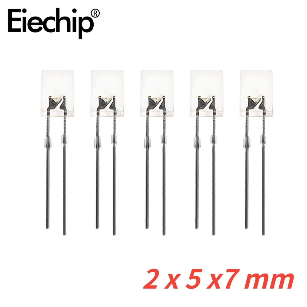 50PCS-Transparent-LED-Diode-2-5-7MM-White-Red-Yellow-Blue-Green-Led ...