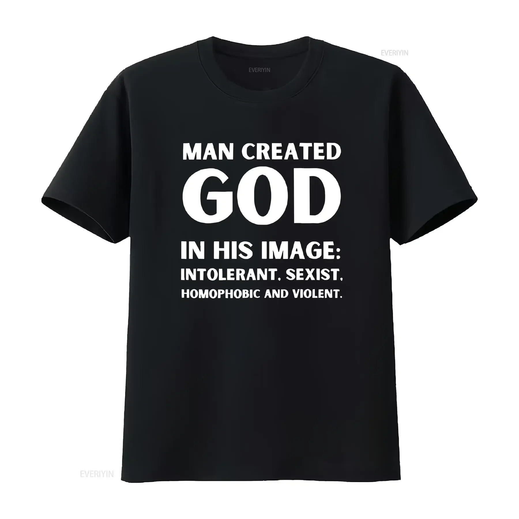 Man Created God AtheisT T Shirt Anti Religion Atheism Science Funny ...