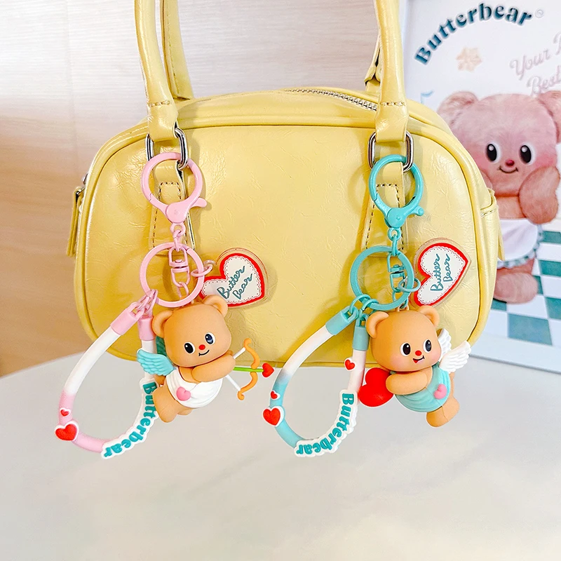 Cartoon-Butter-Bear-Keychain-Cute-Anime-PVC-Bear-Keyring-Toys-For-Women ...